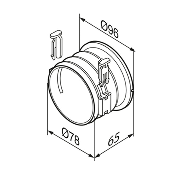 Airflow Round spigot for distribution box inc 2 clips – BPC Ventilation ...