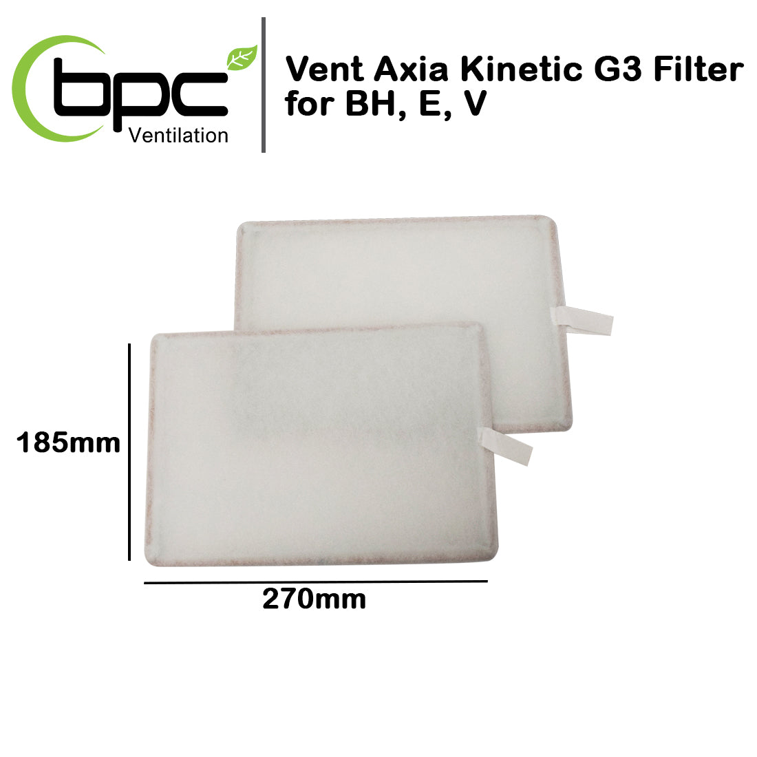 Genuine Vent Axia Kinetic G3 Filter BH E V pack Of 2 442356 BPC genuine-vent-axia-kinetic-g3-filter-bh-e-v-pack-of-2-442356-bpc