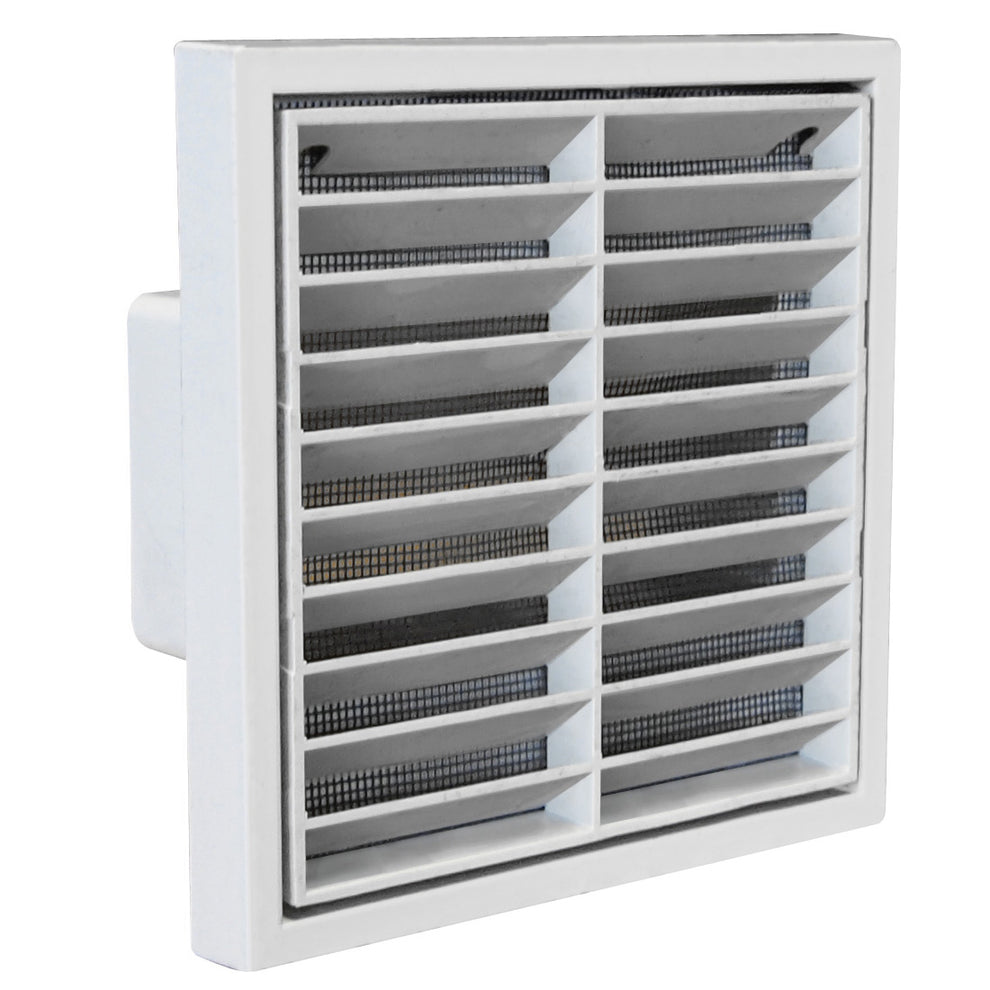 110x54mm - Louvred Grill White Rectangular Spigot – BPC Ventilation Store