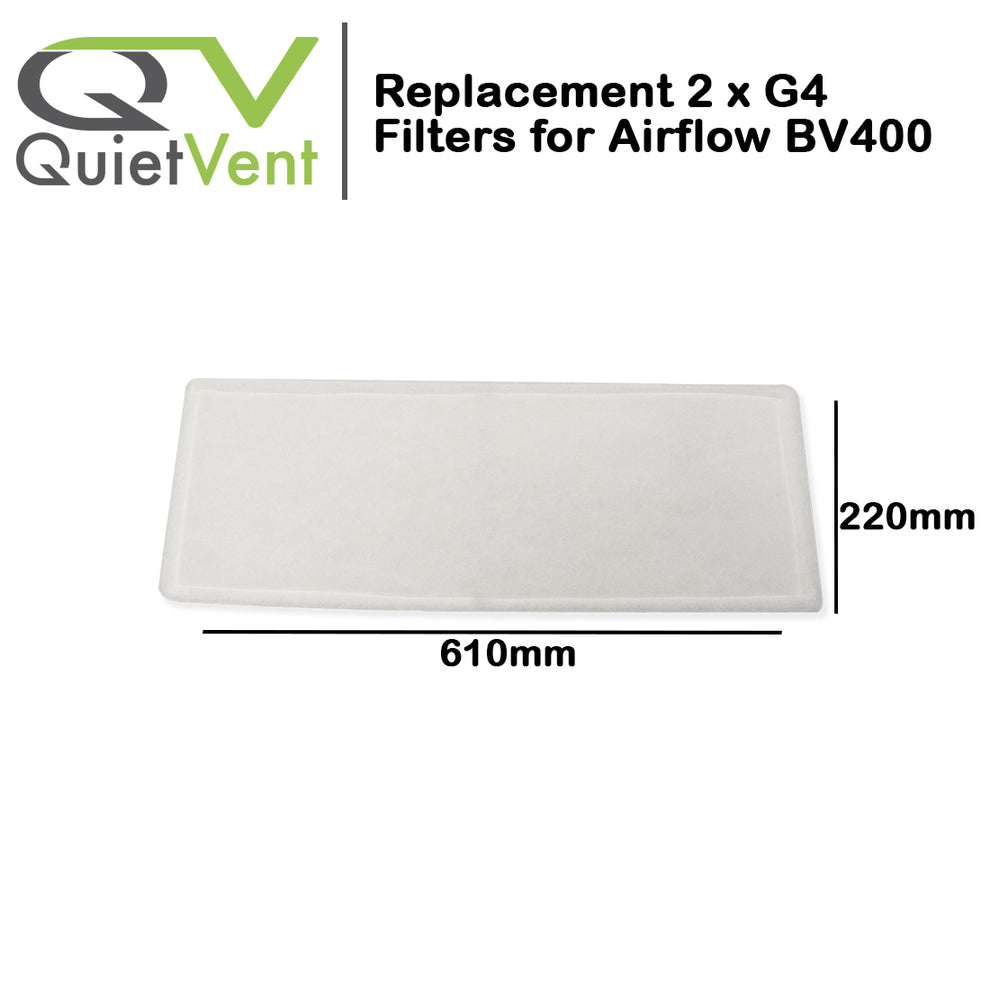 Replacement 2 x G4 Filters for Airflow BV400 Heat Recovery Unit – BPC ...