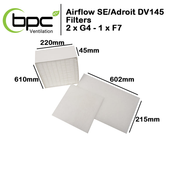 Genuine Airflow SE/Adroit DV145 filter 2x G4 - 1x F7 - 90000376 – BPC ...