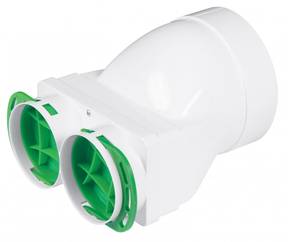 Quiet-Vent 125mm to 2x75mm straight connector – BPC Ventilation Store